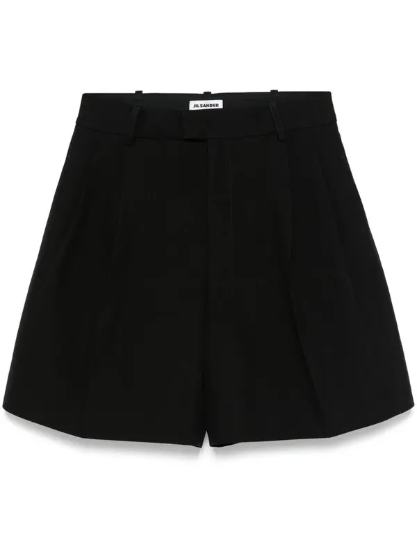 JIL SANDER Double Cotton Shorts - Black