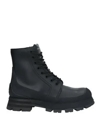 Alexander McQueen Leather Lace-up Combat Boots - Black