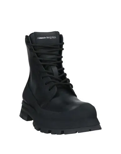 Alexander McQueen Leather Lace-up Combat Boots - Black