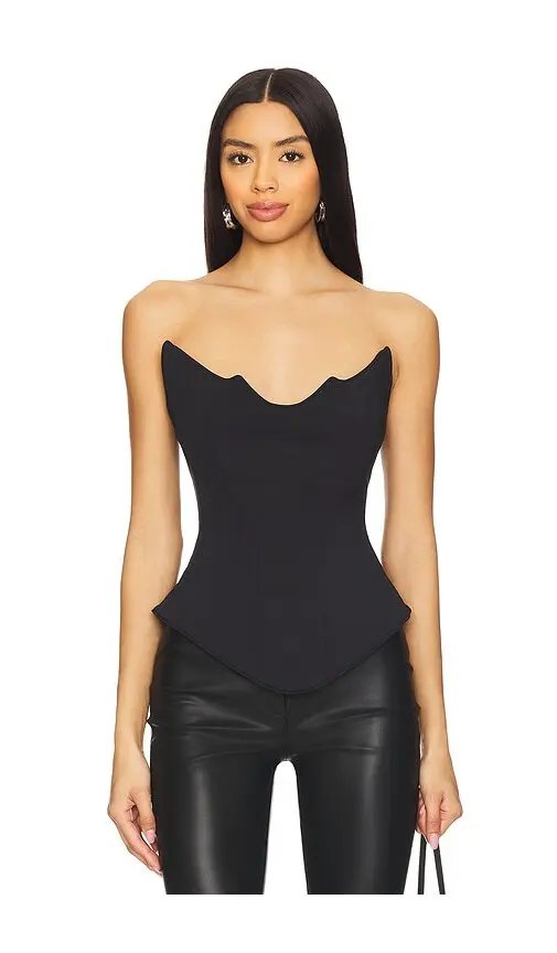 MOTHER OF ALL April Zipper Corset Top - Black