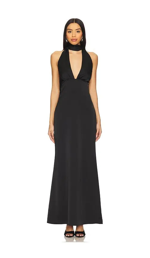 Superdown Bethany Halter Gown - Black