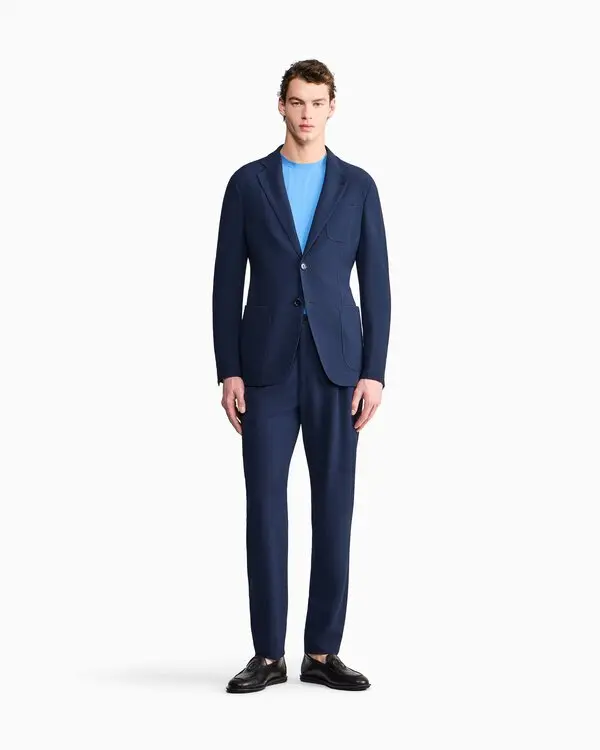 Giorgio Armani Wool Seersucker Trousers