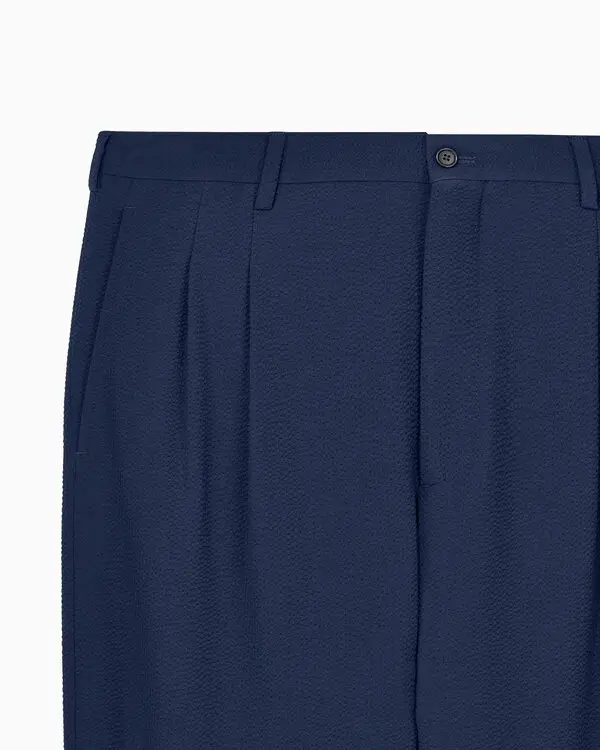 Giorgio Armani Wool Seersucker Trousers