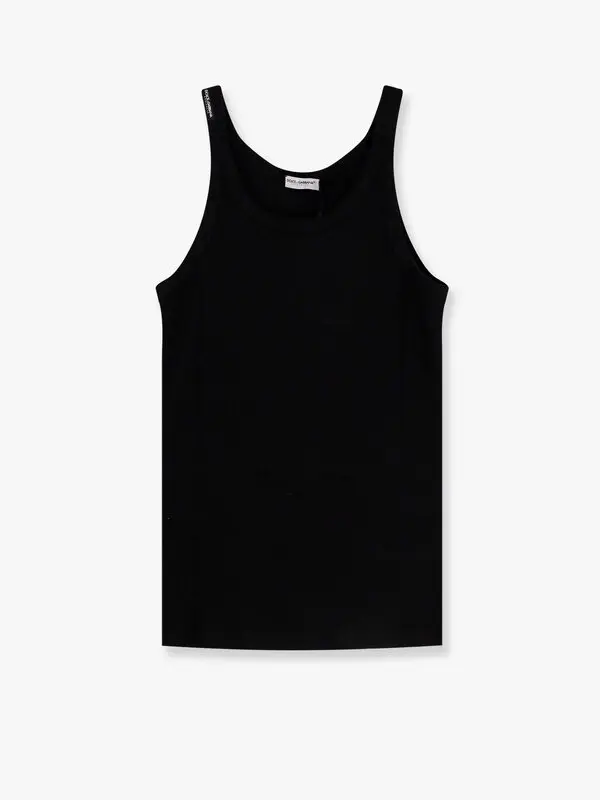 Dolce & Gabbana Ribbed Cotton Tank Top - Black