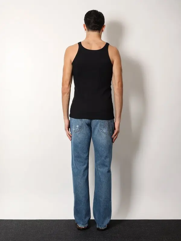 Dolce & Gabbana Ribbed Cotton Tank Top - Black