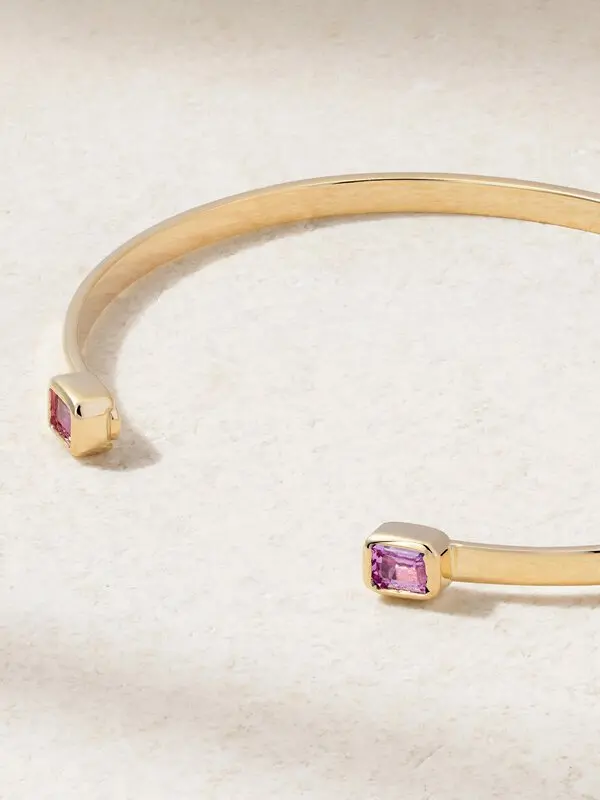STONE AND STRAND Myrtle 10-karat Gold Sapphire Cuff
