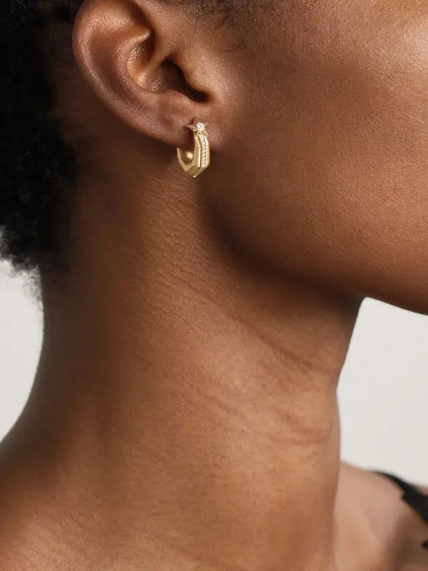 MARIE LICHTENBERG Baba 18-karat Diamond Hoop Earring