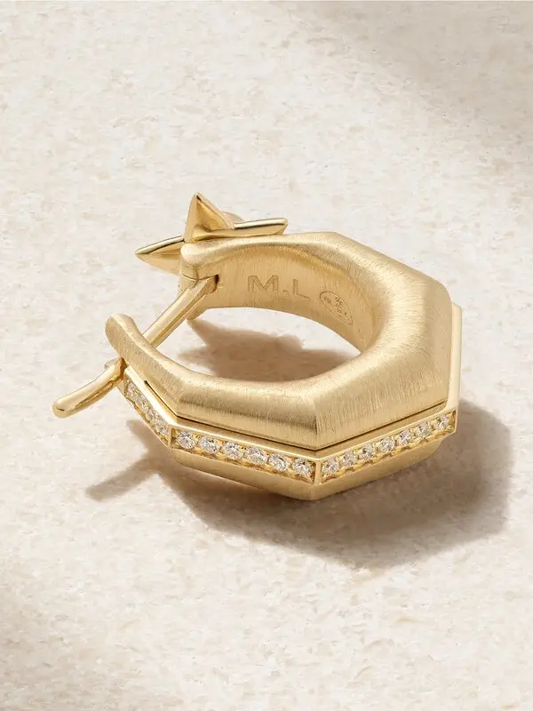 MARIE LICHTENBERG Baba 18-karat Diamond Hoop Earring
