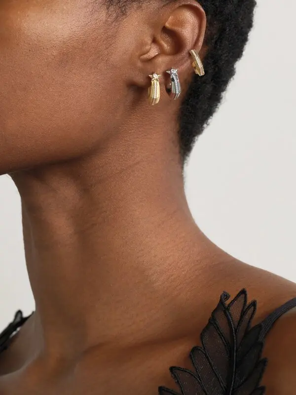 MARIE LICHTENBERG Baba 18-karat Diamond Hoop Earring