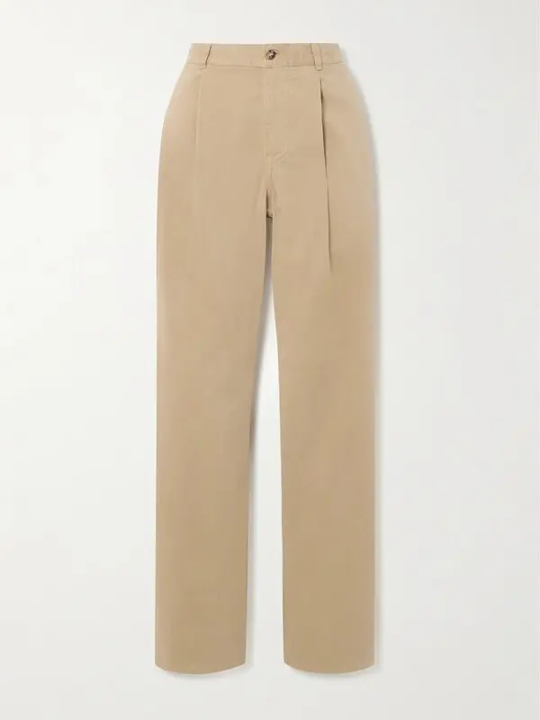 Ralph Lauren Fallon Pleated Cotton-twill Pants