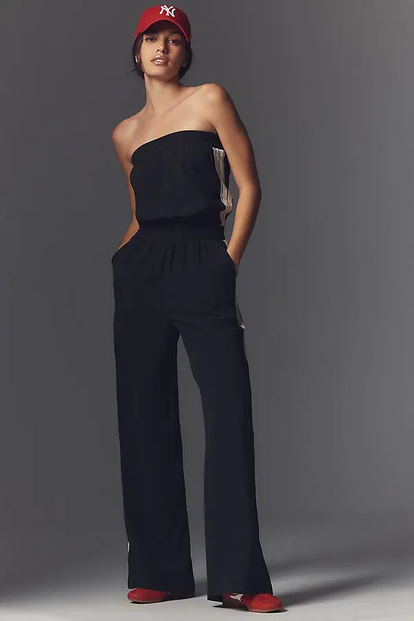 BISHOP + YOUNG Strapless Stripe Jumpsuit - Black