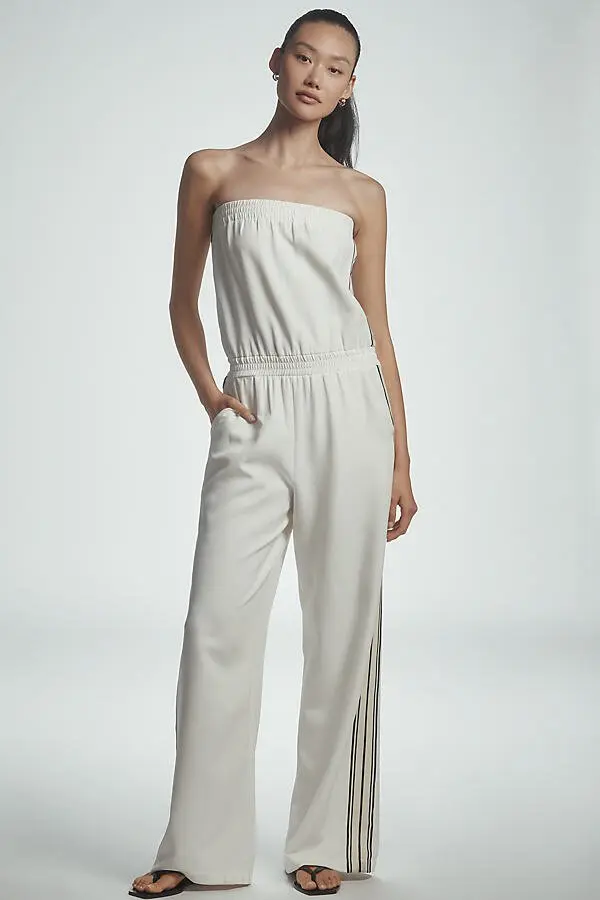 BISHOP + YOUNG Strapless Stripe Jumpsuit - Stone Dust