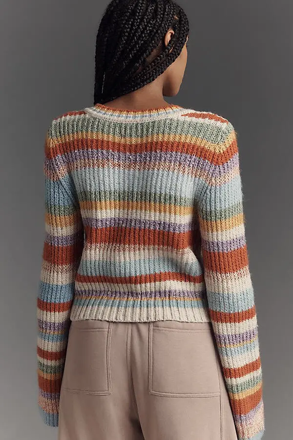 Anthropologie Pilcro Ribbed Stripe Cardigan