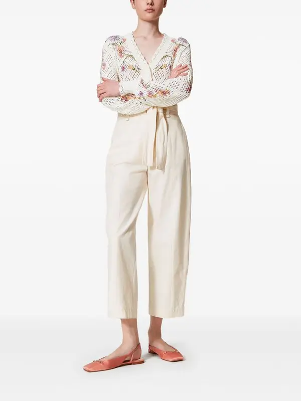 TWINSET Belted Gabardine Trousers