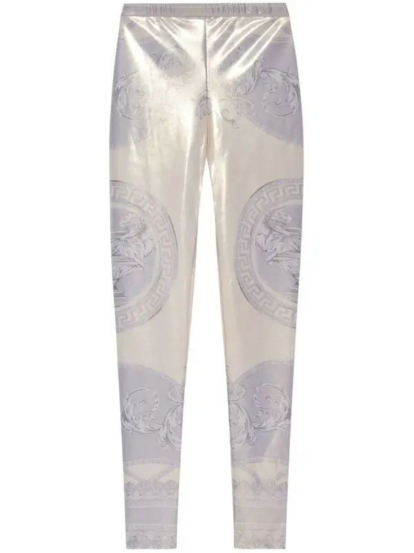 Versace La Coupe Des Dieux-print Leggings - Gold