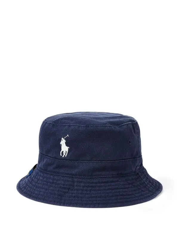 Ralph Lauren Embroidered-logo Bucket Hat - Blue