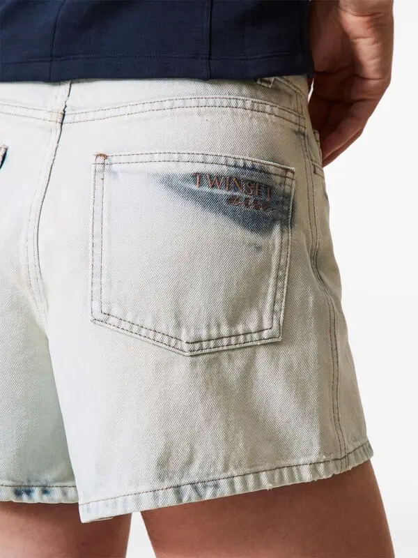 TWINSET Super Bleached Denim Shorts
