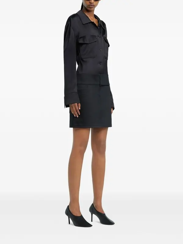 COURREGES Satin Shirt - Black