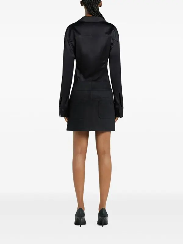 COURREGES Satin Shirt - Black