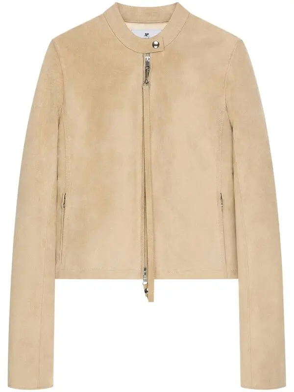 COURREGES Suede Jacket - Neutrals