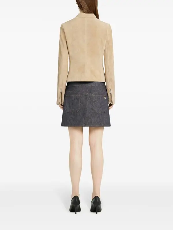 COURREGES Suede Jacket - Neutrals