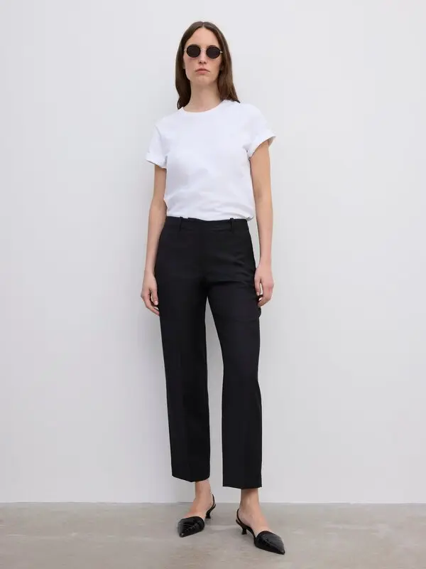 HOUSE OF DAGMAR Cropped Suiting Trousers - Black