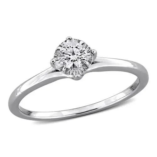 JULIANNA B. 18k Lab-grown Diamond Solitaire Ring - White Gold