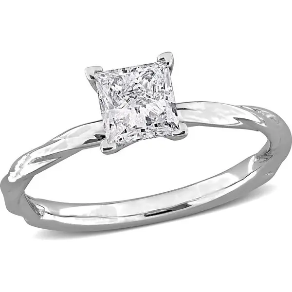 JULIANNA B. 1 Ctw Lab-grown Diamond Princess Solitaire 18k Ring - White Gold