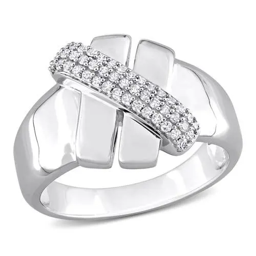 JULIANNA B. 14k Gold 0.25 Ctw Diamond Crossover Ring - White Gold/diamond