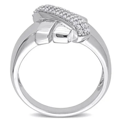 JULIANNA B. 14k Gold 0.25 Ctw Diamond Crossover Ring - White Gold/diamond