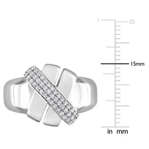 JULIANNA B. 14k Gold 0.25 Ctw Diamond Crossover Ring - White Gold/diamond