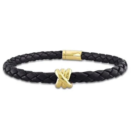 JULIANNA B. 14k & Leather Cord Bracelet - Yellow Gold
