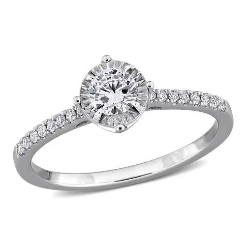 JULIANNA B. 1/3 Ctw Lab-grown Diamond 18k Engagement Ring - White Gold