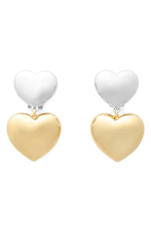 Kate Spade New York Heart You Double Drop Earrings - Silver Gold