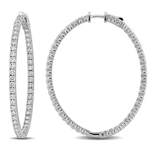 JULIANNA B. 5 3/4ct. T.w. Lab-grown Diamond 14k Hoop Earrings - White Gold