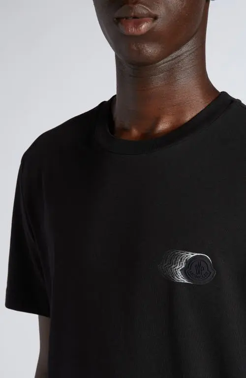 Moncler Logo Patch Cotton T-shirt - Black