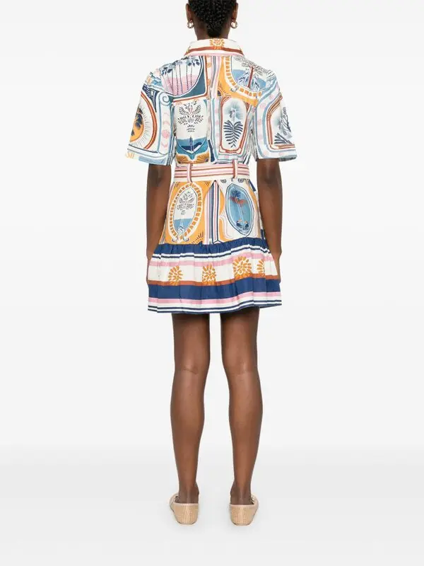 Cerrado Stamps Mini Shirt Dress