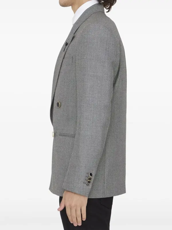 LARDINI Double-breasted Wool Jacket - Grey