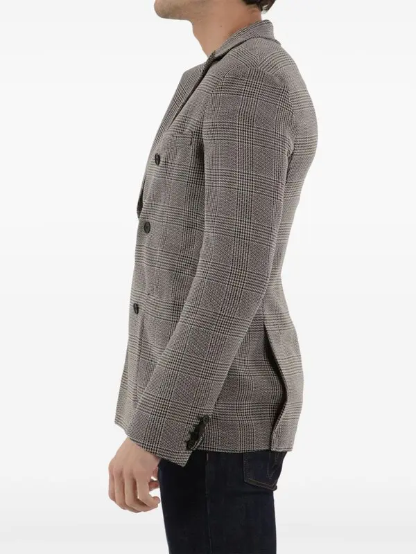 TONELLO Double-breasted Glen Plaid Jacket