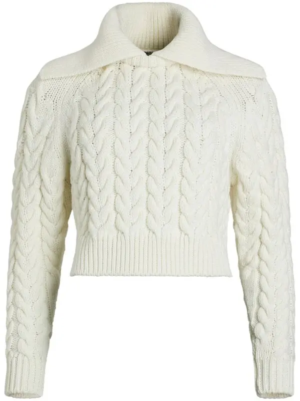 Patou Cable-Knit Sweater - White - 40% Off | Editorialist