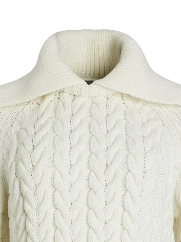 Patou Cable-Knit Sweater - White - 40% Off | Editorialist