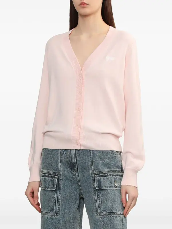 A.p.c. Logo-embroidered Cotton Cardigan - Pink