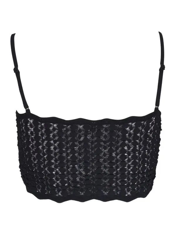 Saint Laurent Knitted Crop Top - Black