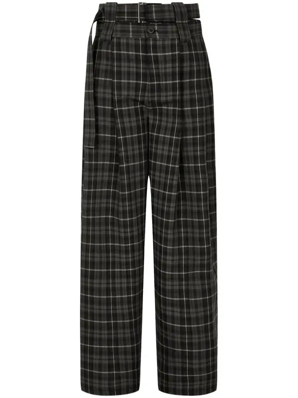 STUDIO TOMBOY Tartan-check Belted Trousers