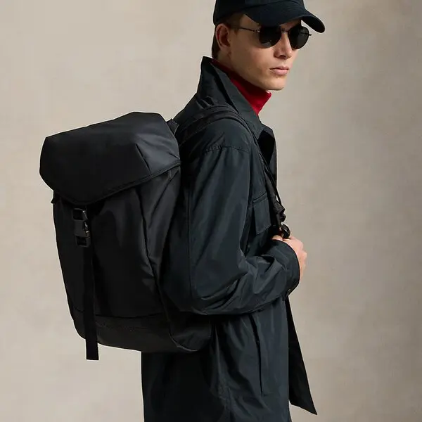 Ralph Lauren Tonal Logo Backpack - Black