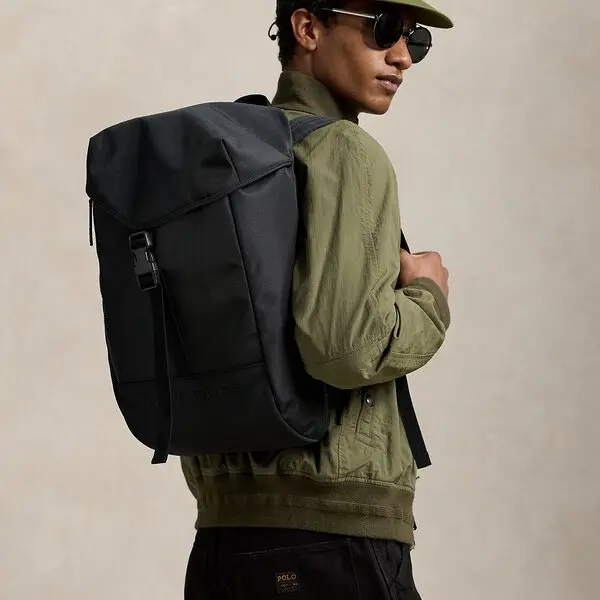 Ralph Lauren Tonal Logo Backpack - Black