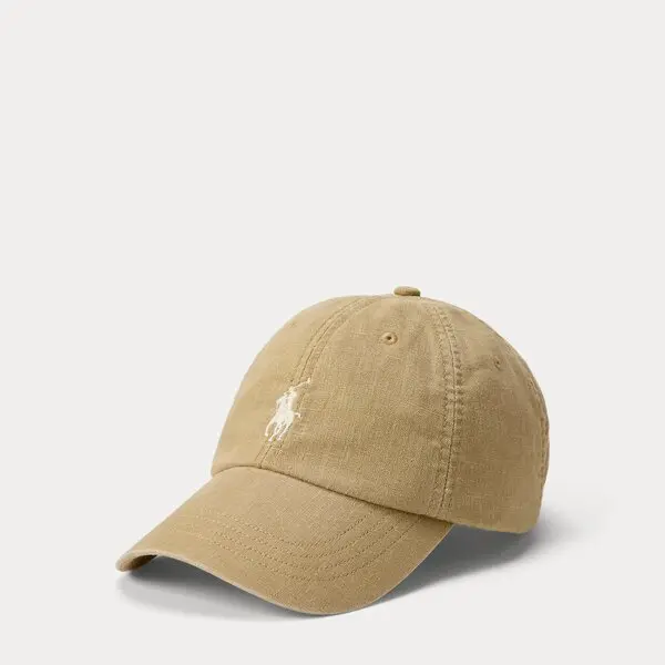 Ralph Lauren Linen Ball Cap - Cafe Tan