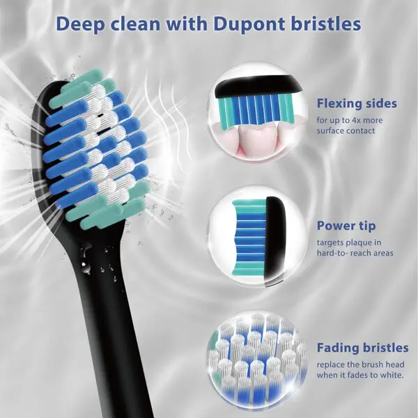 MYSMILE Sonic Toothbrush & Replacement Heads Bundle