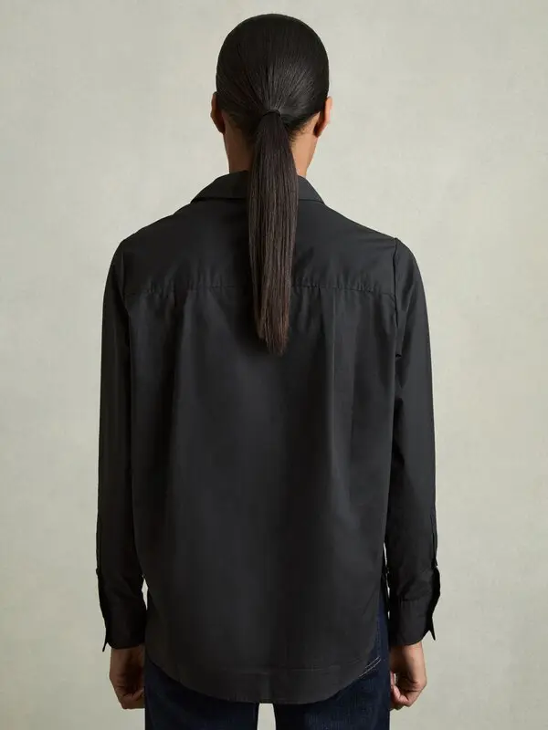 REISS Lacey Lace-front Shirt