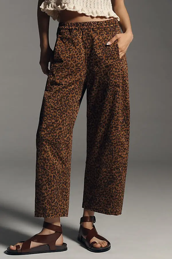PILCRO Izzie Relaxed Sateen Barrel Leg Pants